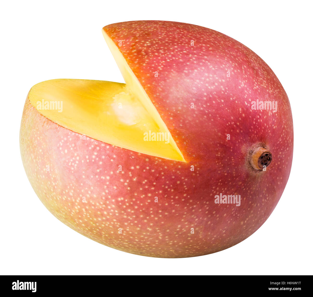 eating mango isolated on white background with clipping path Stock ...