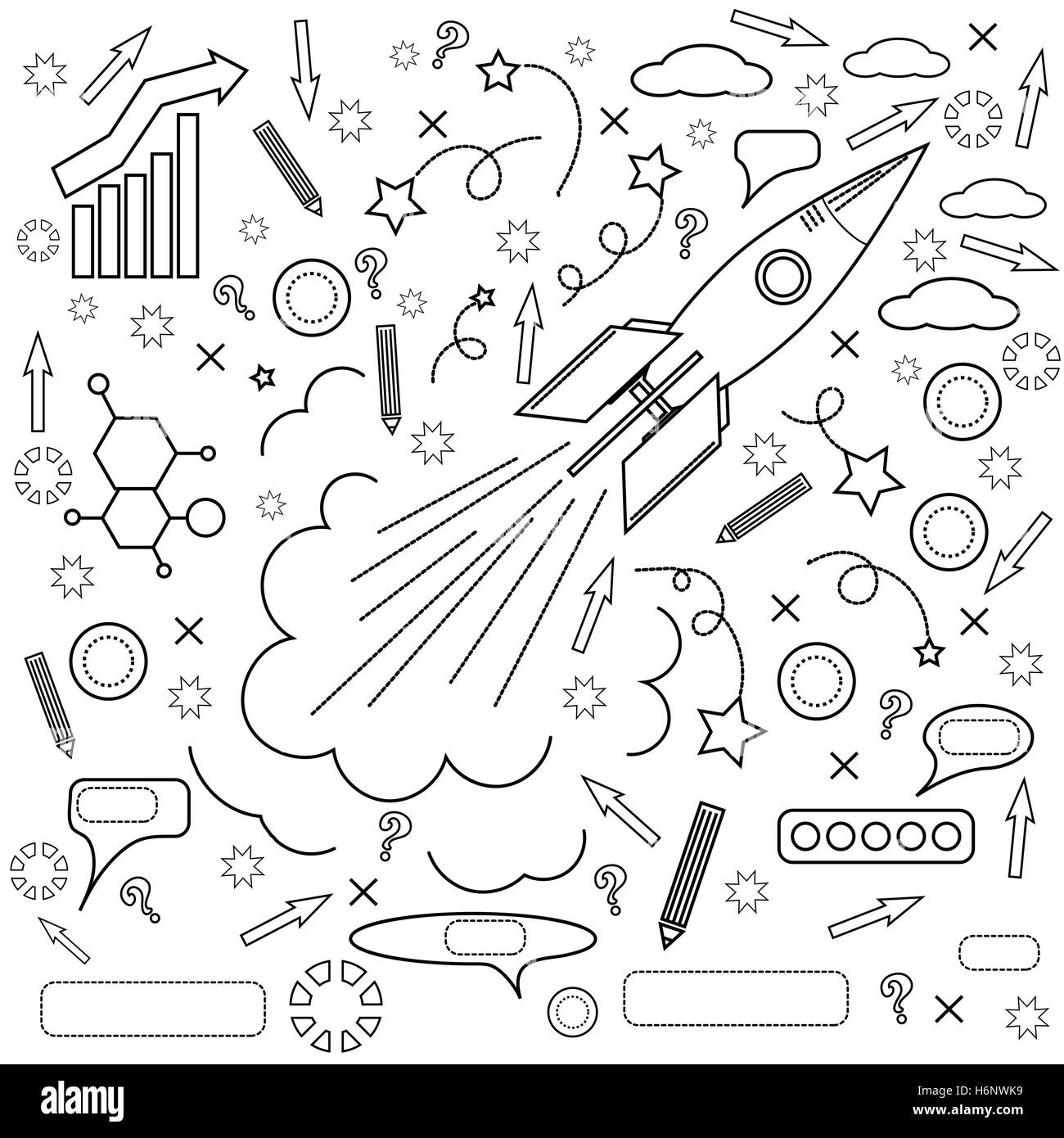 Rocket Icon. Concept of Success, Initiatives Stock Photo - Alamy