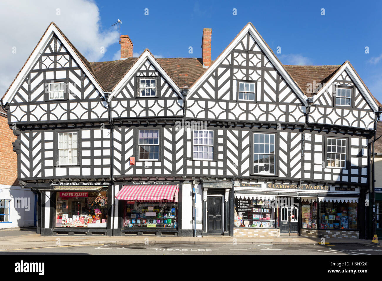 Historic timber framed buildings in Warwick, Warwickshire, England, UK ...
