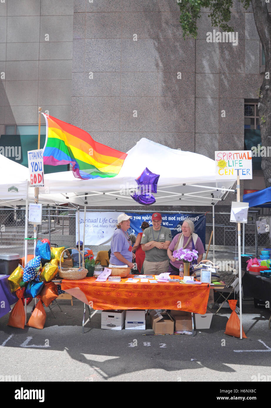 A booth at gay pride Sacramento in midtown off the capitol mall Stock ...