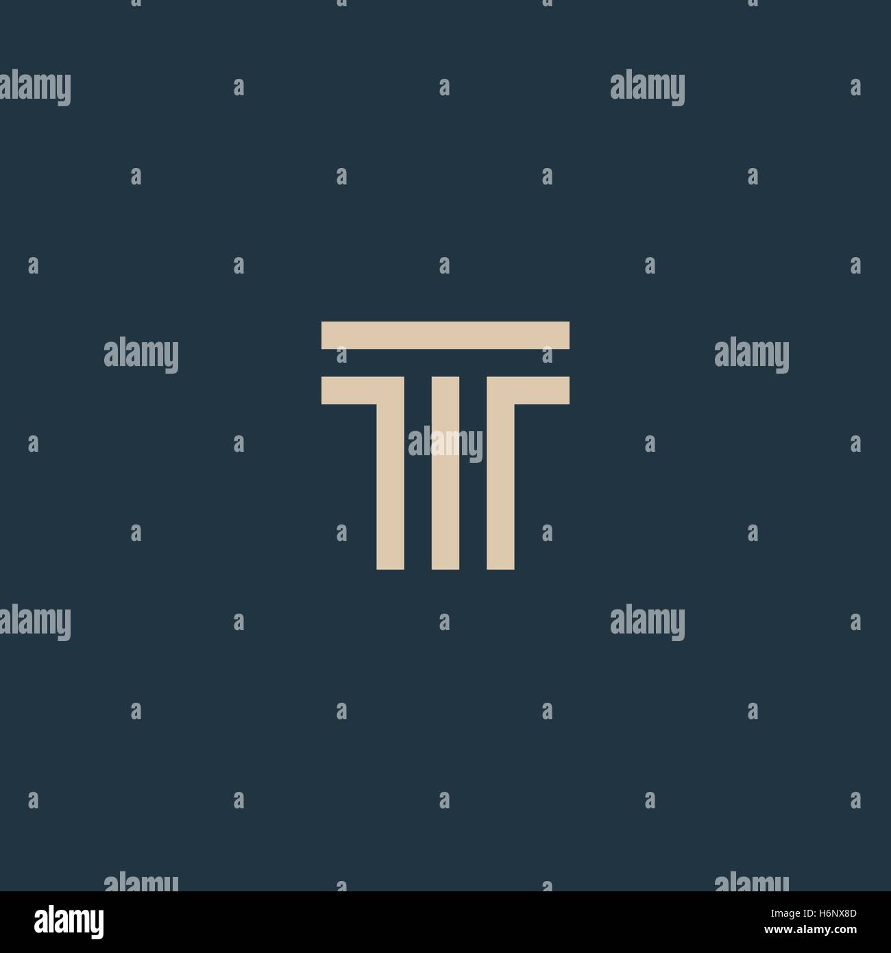 Unusual geometric letter T. Architecture vector logo. Isolated monogram ...