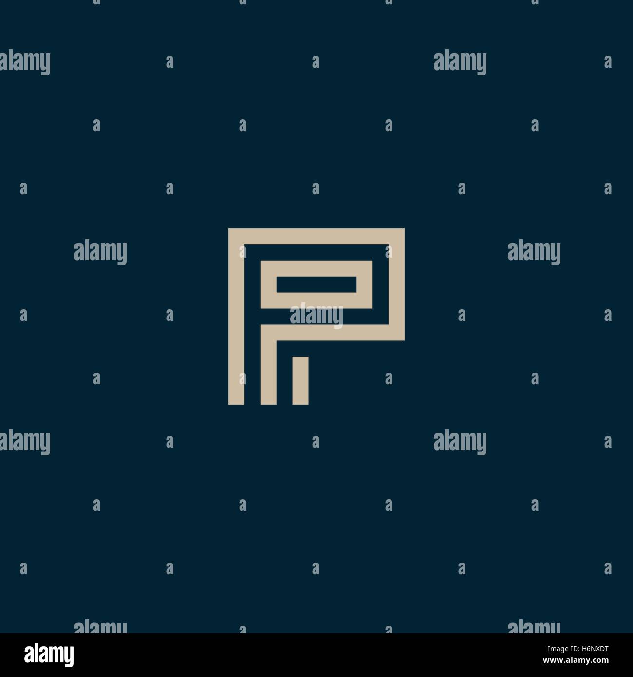 Unusual geometric letter P. Architecture vector logo. Isolated monogram ...