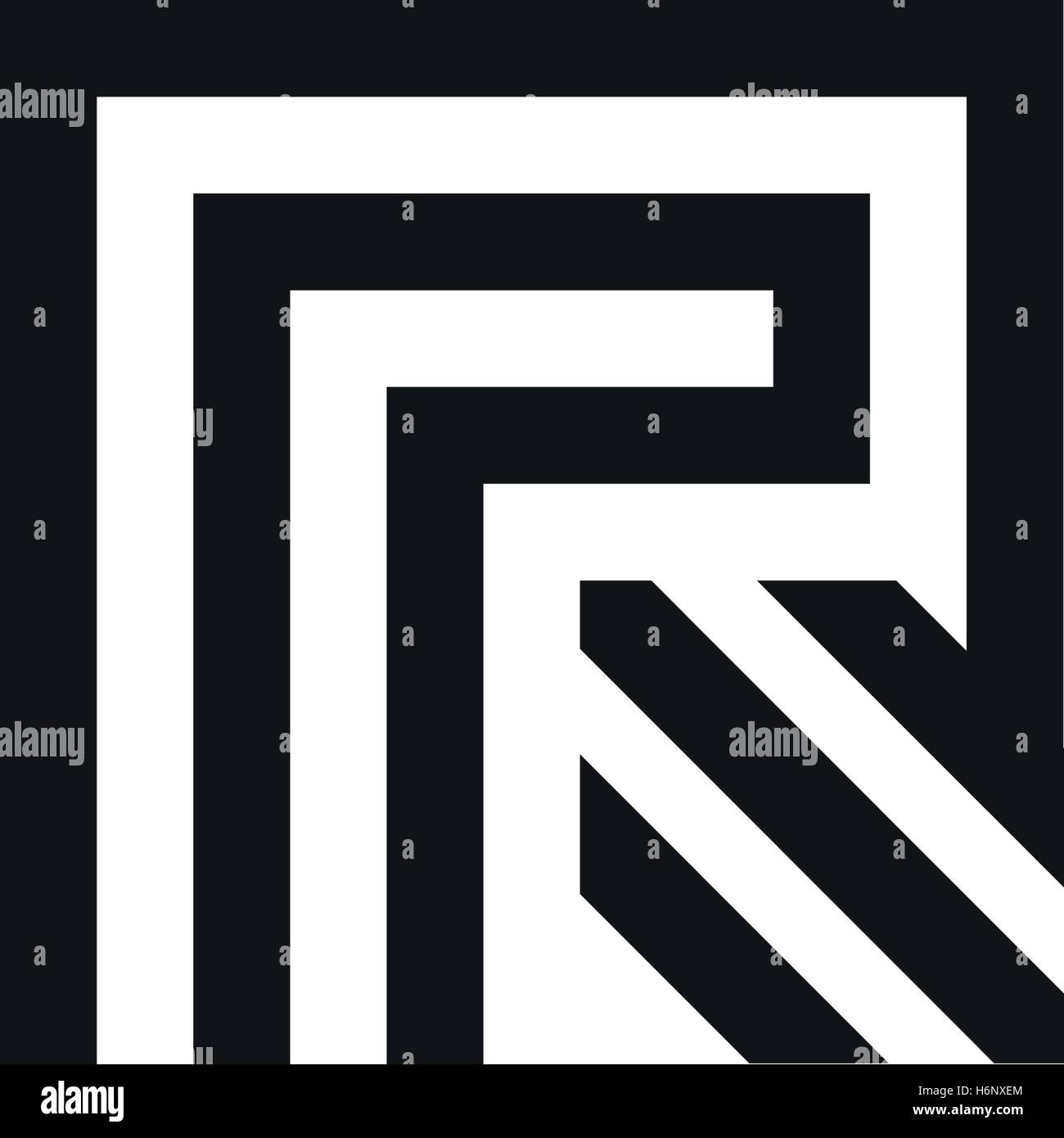 Unusual geometric letter R. Architecture vector logo. Isolated monogram ...