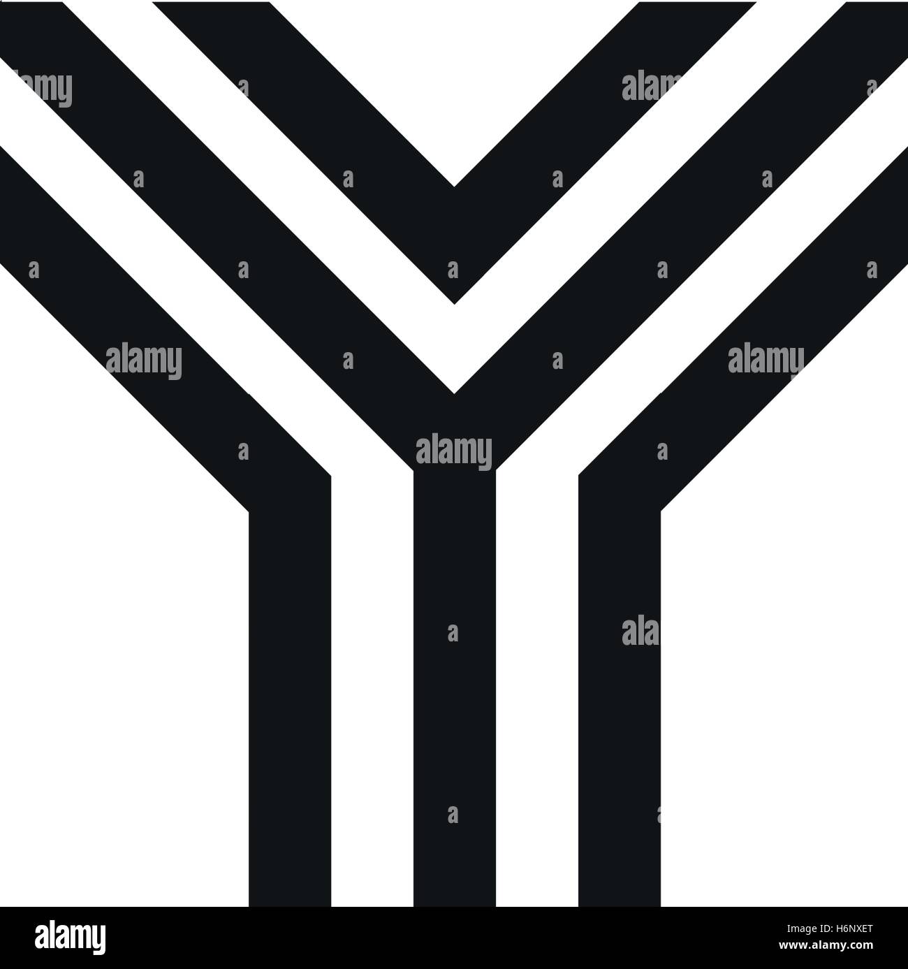 Unusual geometric letter Y. Architecture vector logo. Isolated monogram ...