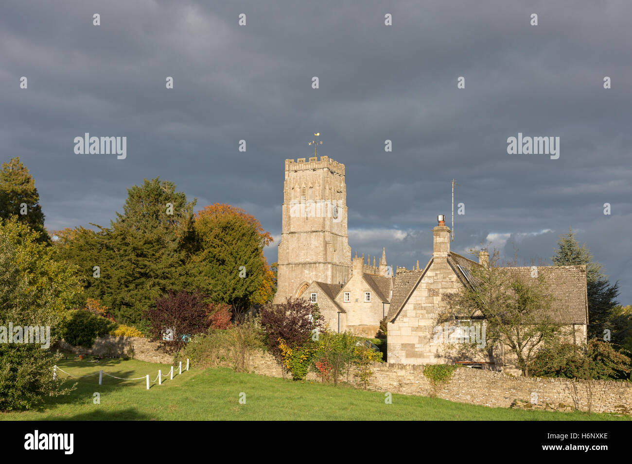 The Cotswold church of Peter and Paul in early autumn light, Northleach ...