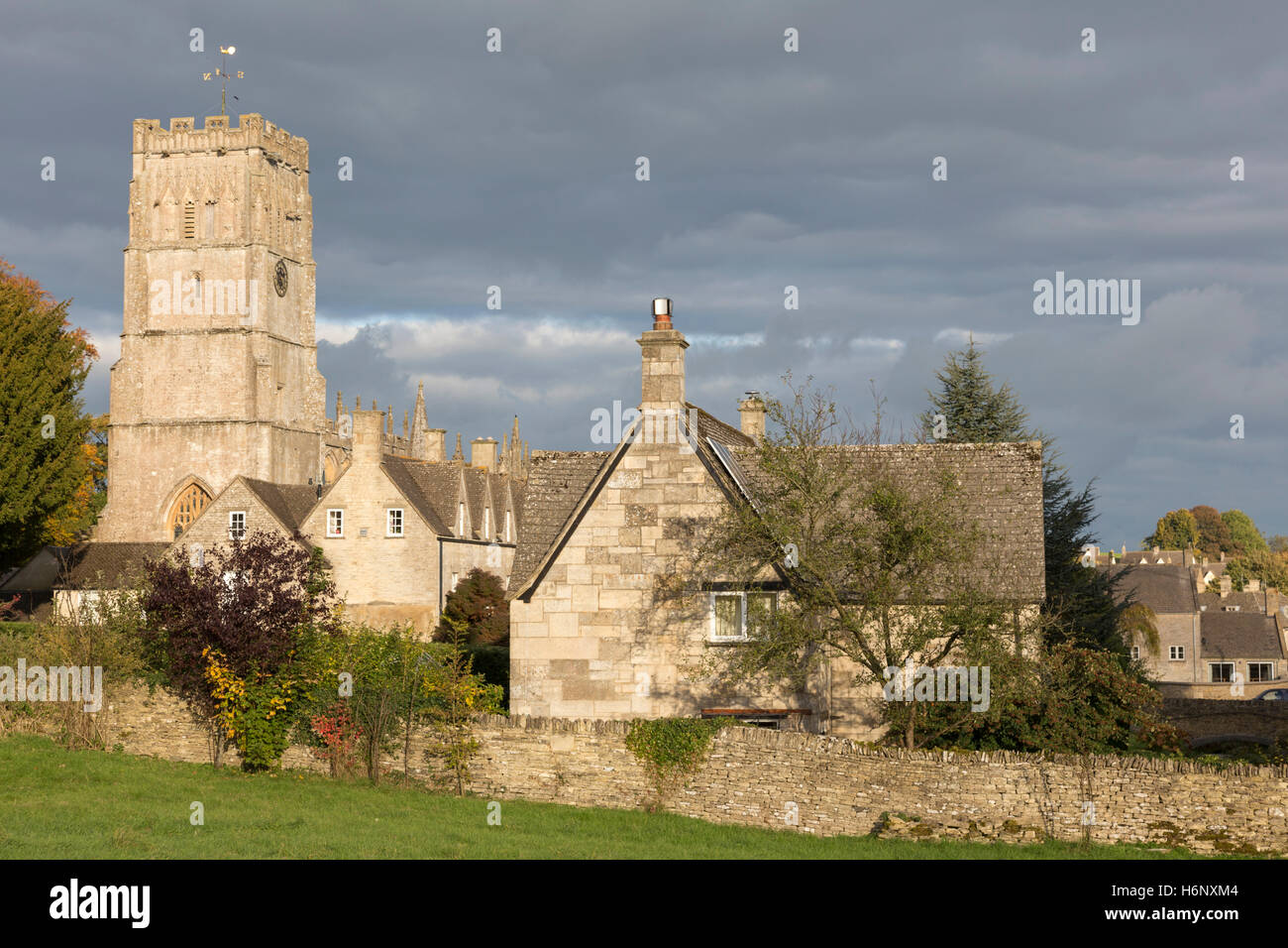 The Cotswold church of Peter and Paul in early autumn light, Northleach ...