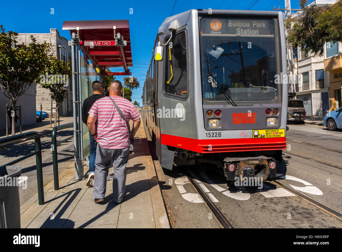San Francisco, CA, USA, Street Car, Trolley, Tourists Men from Behind ...