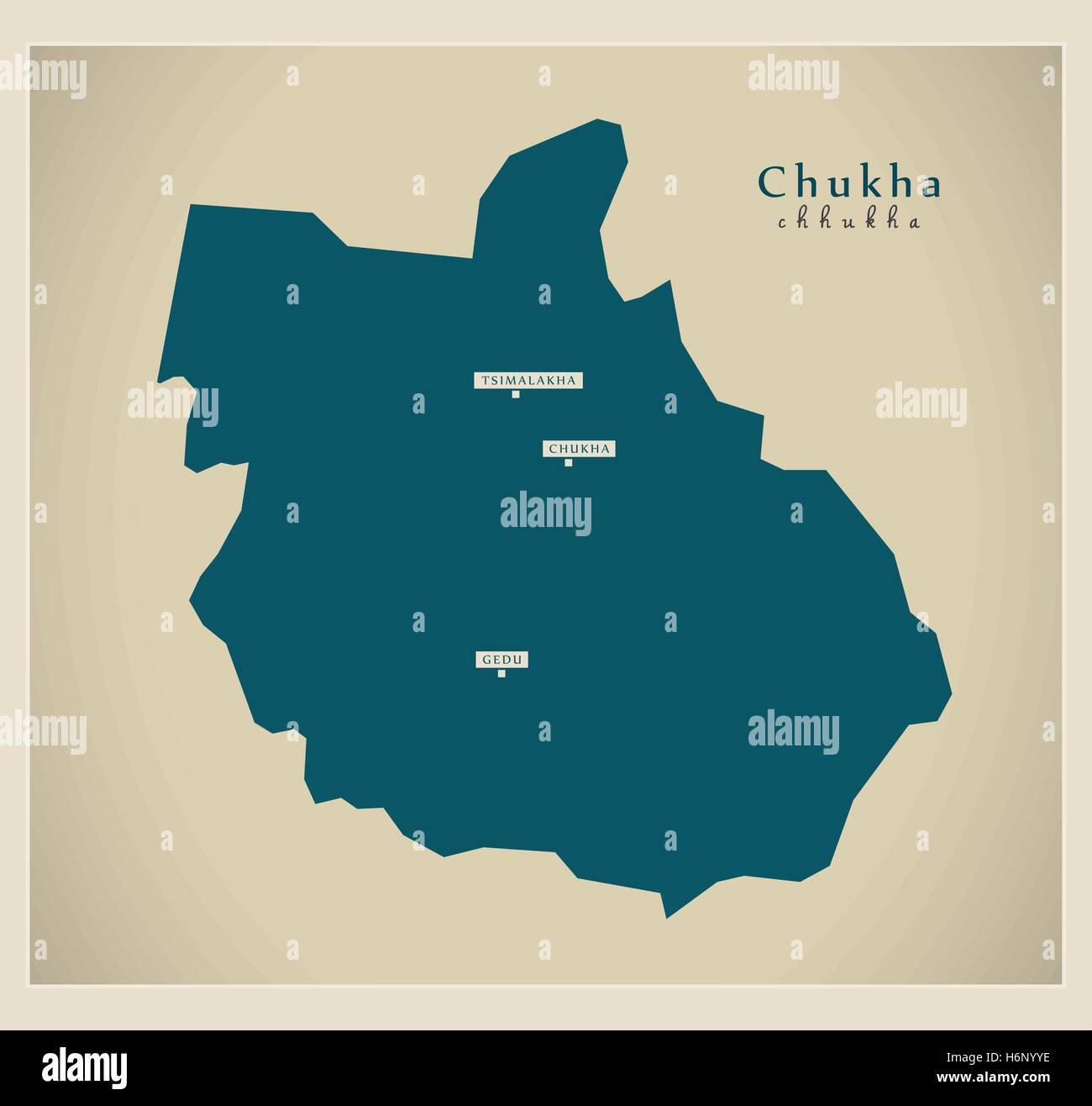 Modern Map - Chukha BT Stock Vector Image & Art - Alamy