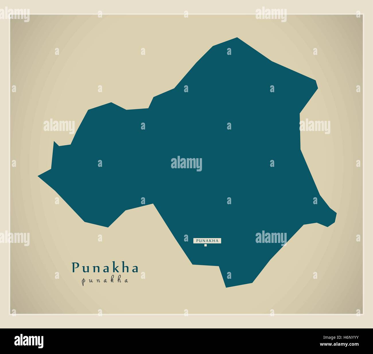 Vector map of punakha hi-res stock photography and images - Alamy