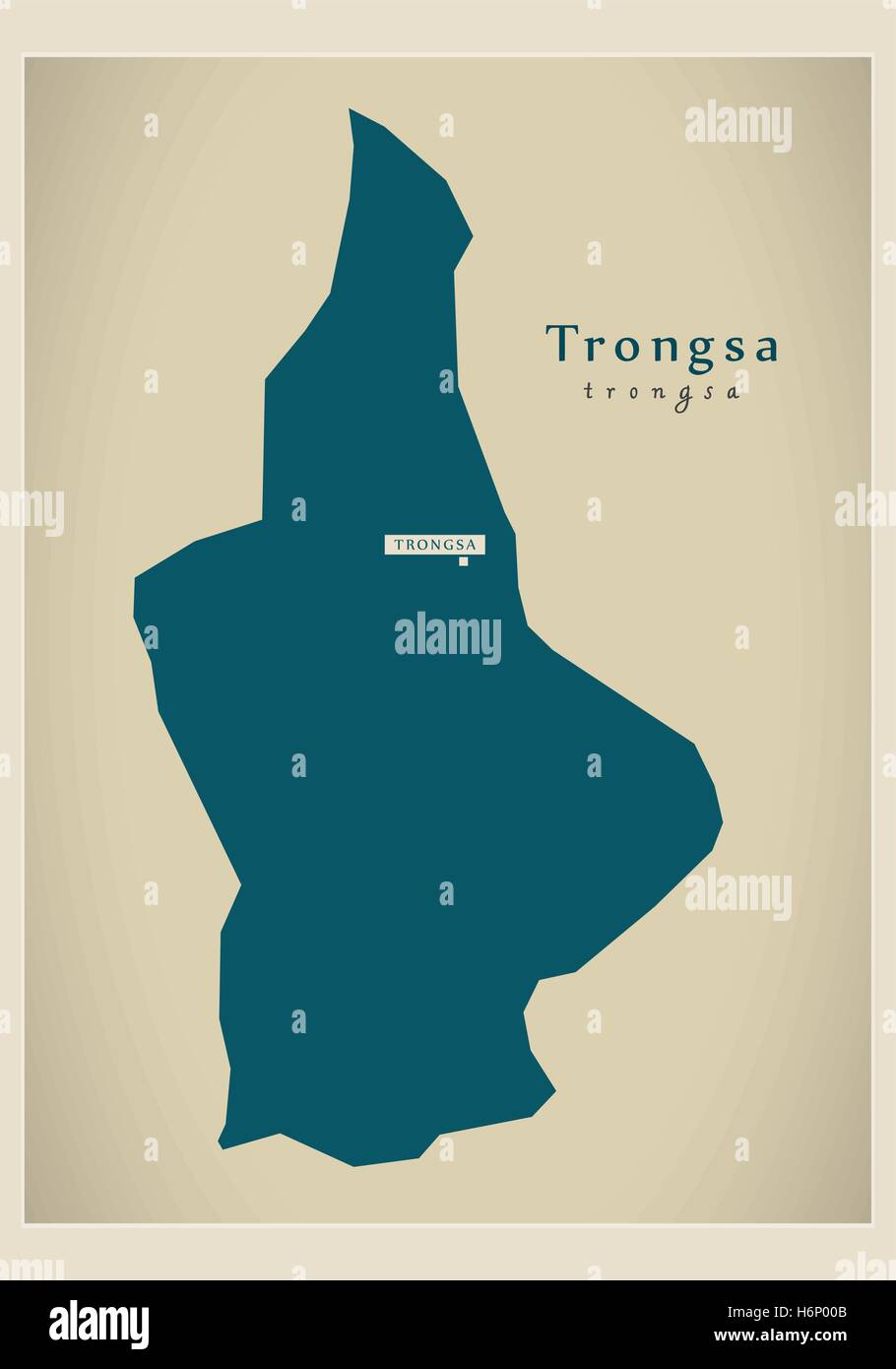 Modern Map - Trongsa BT Stock Vector Image & Art - Alamy