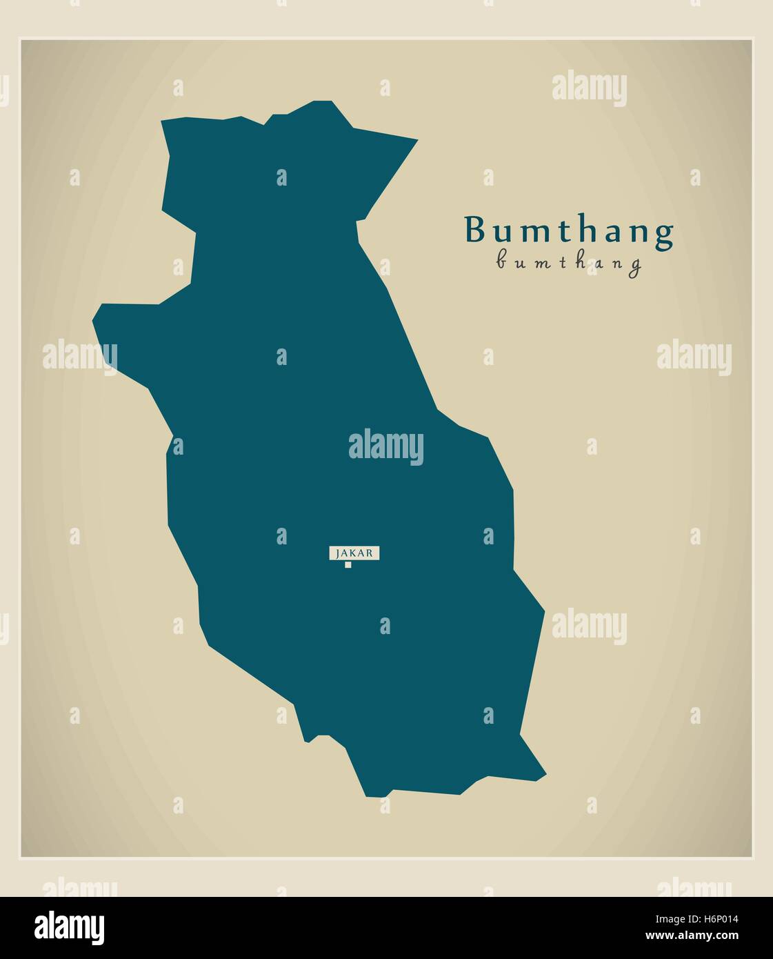 Vector map of bumthang hi-res stock photography and images - Alamy