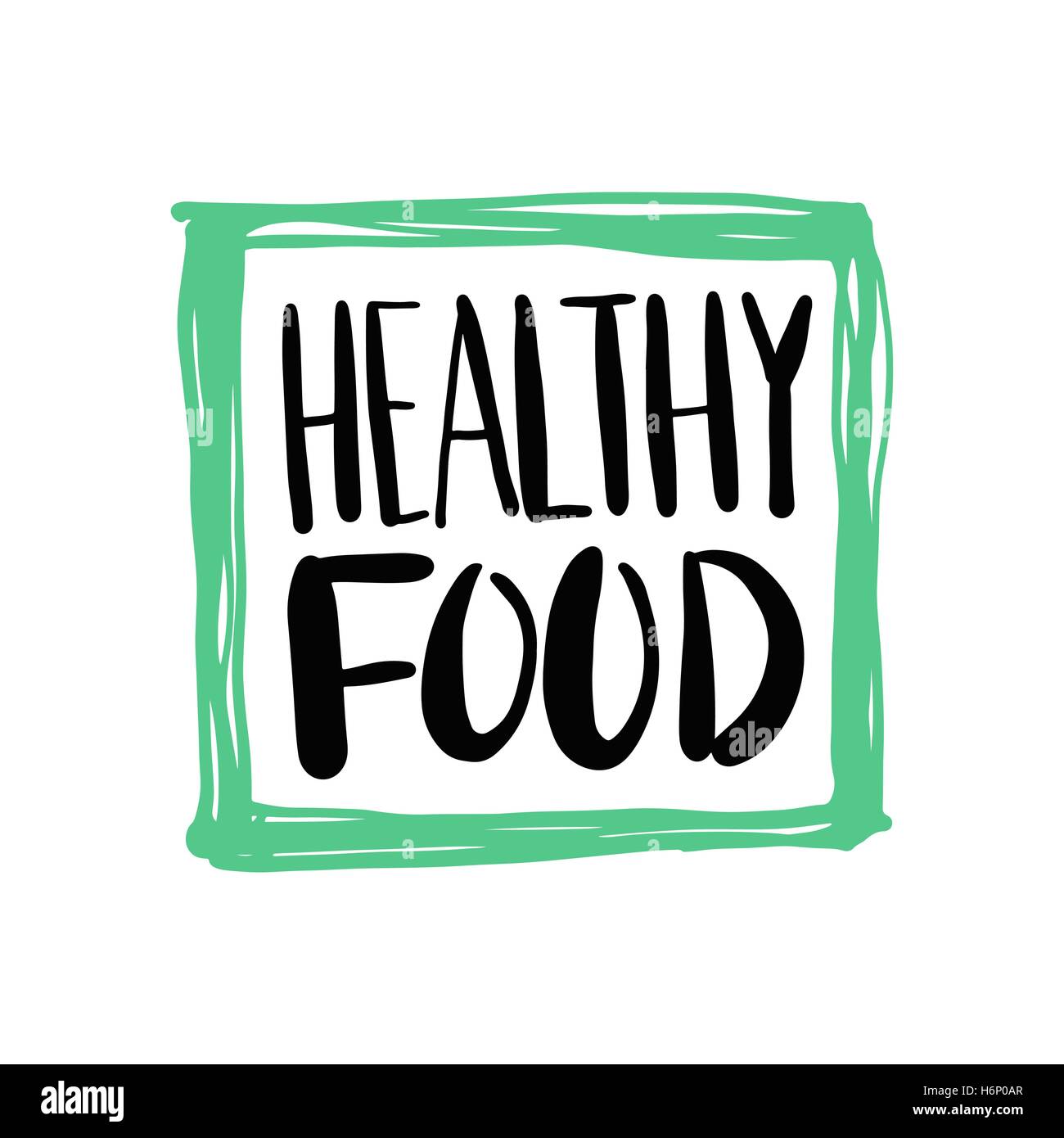 healthy food hand written inscription on green Stock Vector Image & Art ...