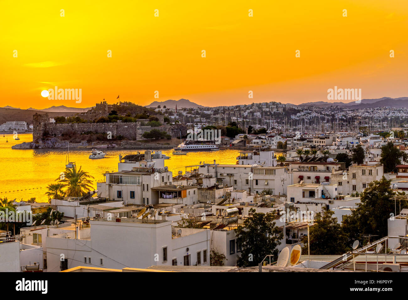 View of Bodrum Castle at Sunset, Turkey Stock Photo - Alamy