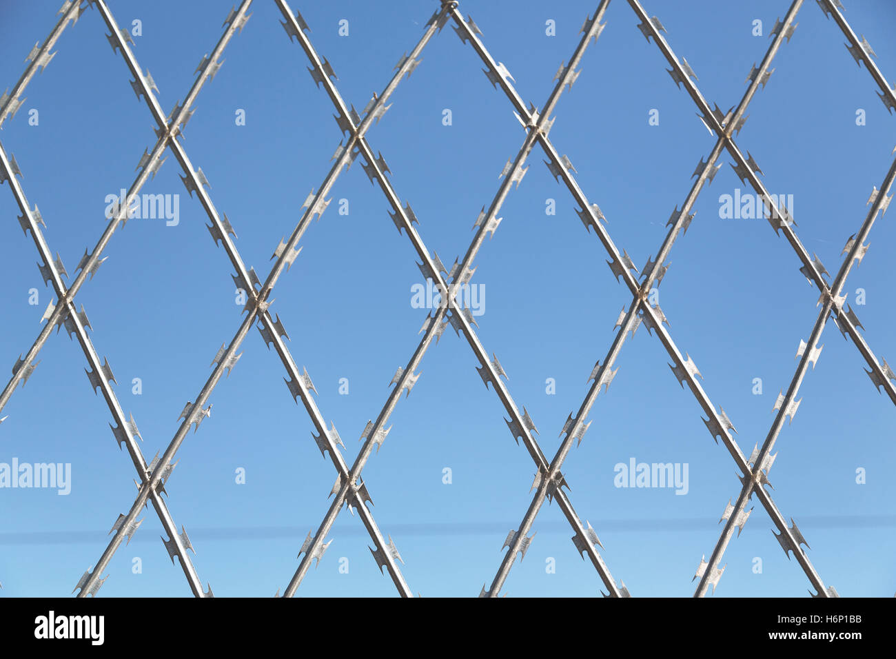 abstract razor wire in the clear sky like background texture Stock ...