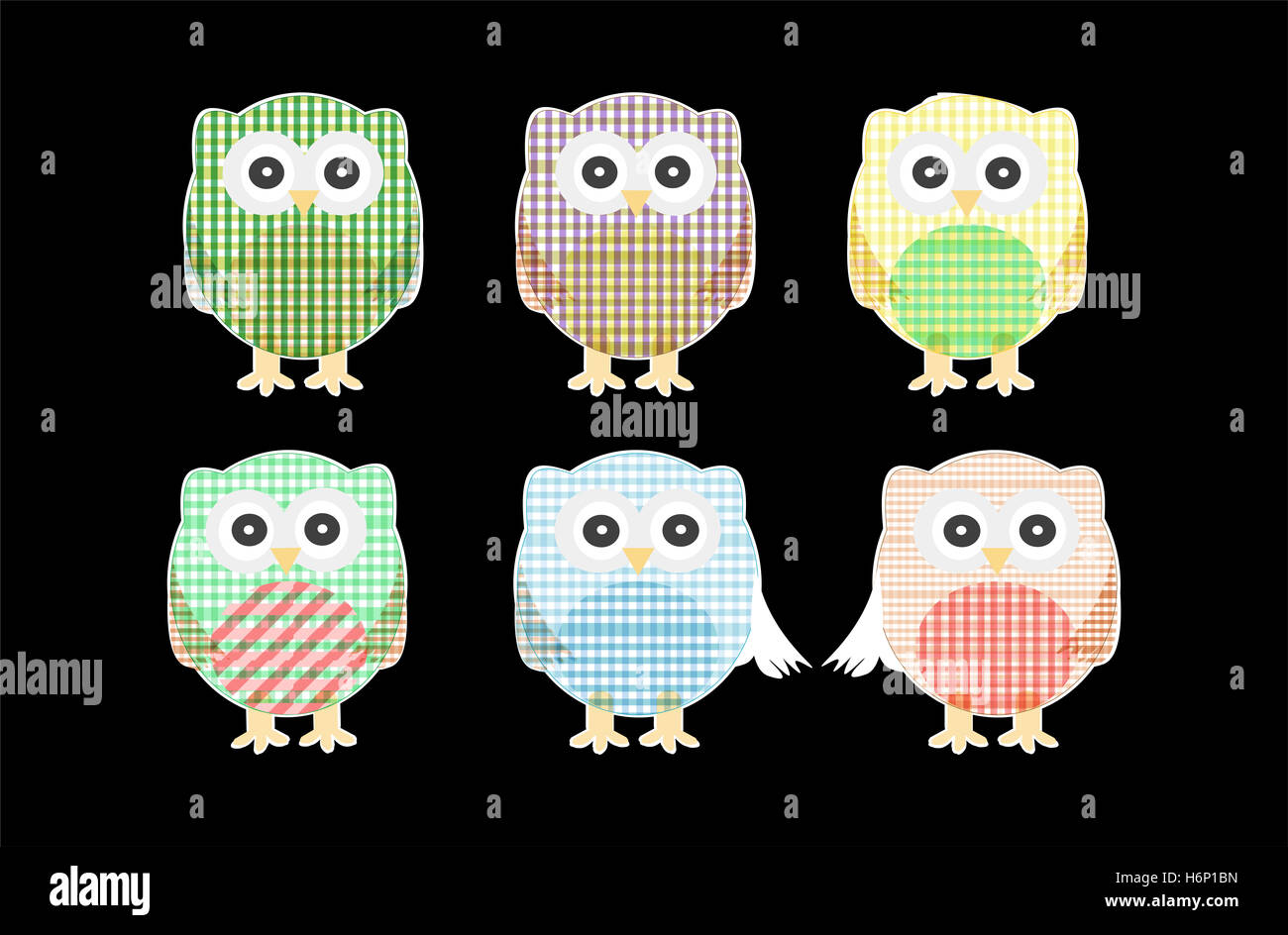 set of cute textile owls Stock Photo - Alamy