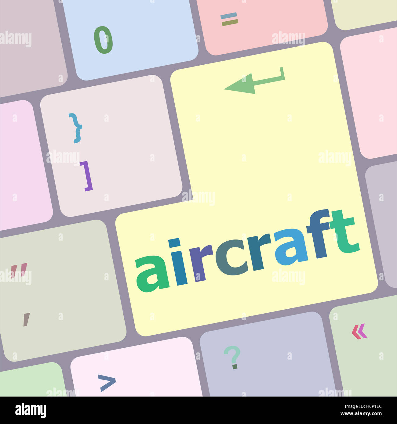 aircraft on computer keyboard key enter button Stock Photo - Alamy