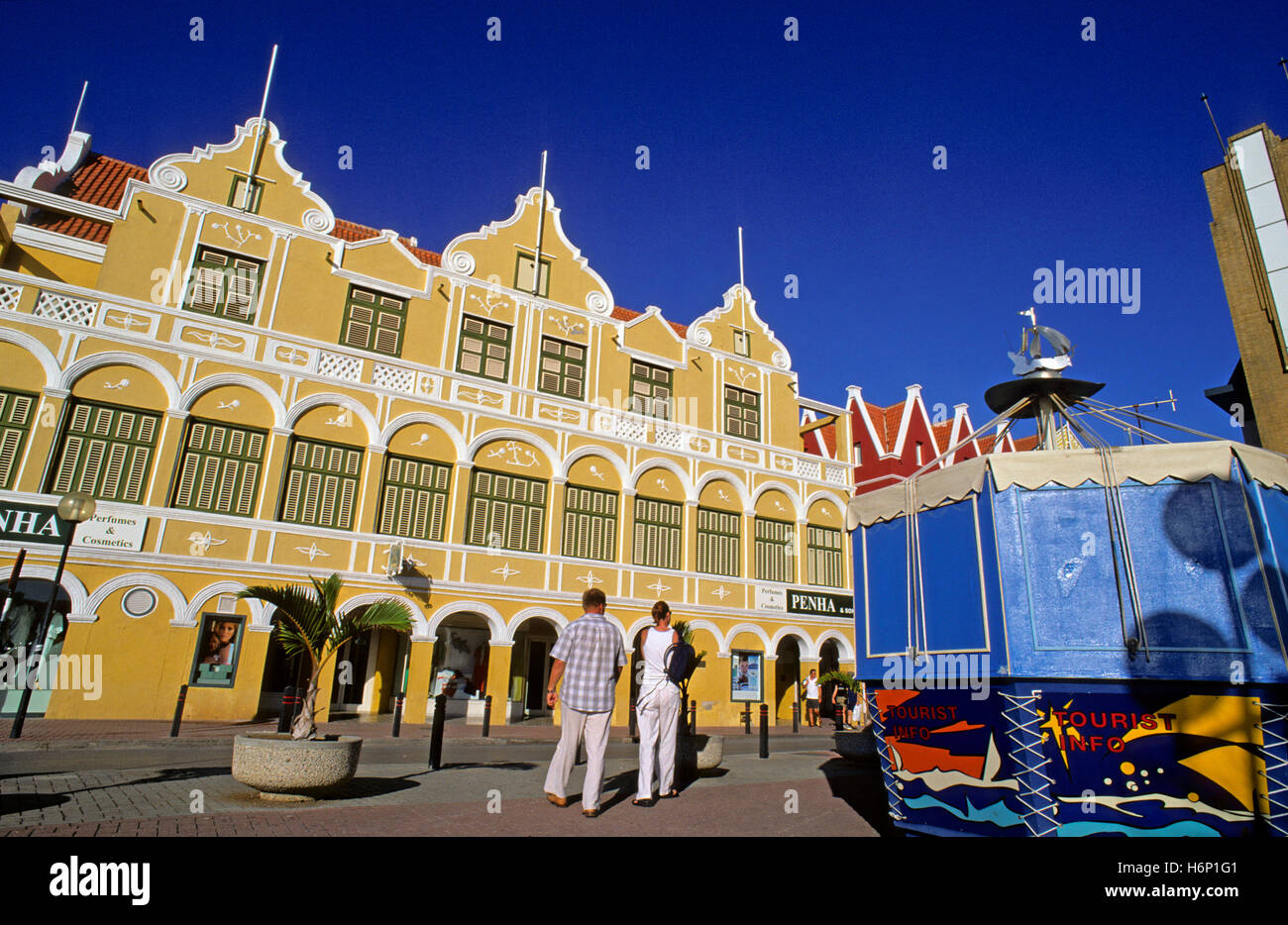 Historic area of Willemstad, Punda district, Curacao Island, Caribbean ...