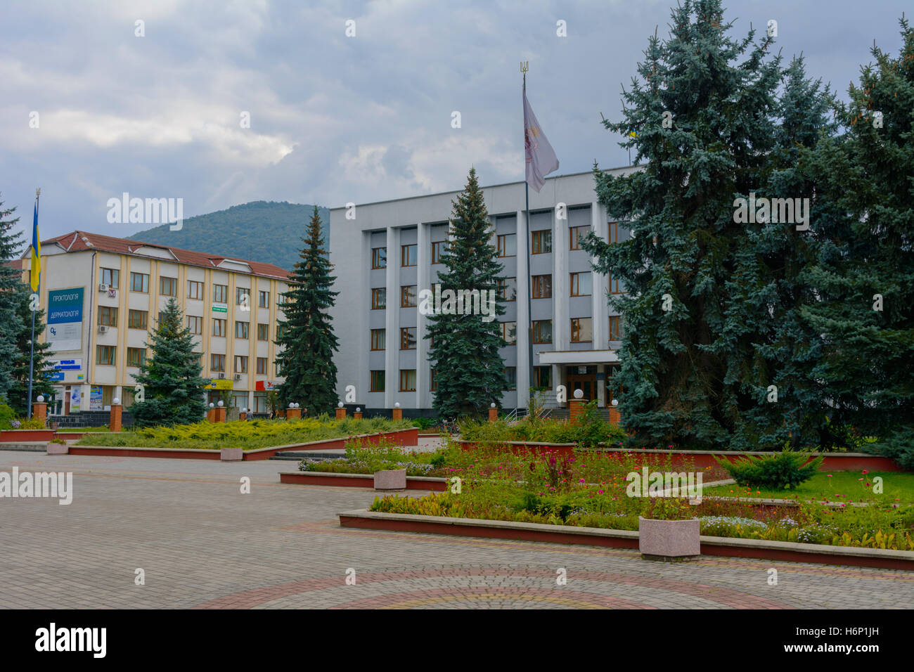 Squares, parks, fountains, statues cities of Western Ukraine Stock ...