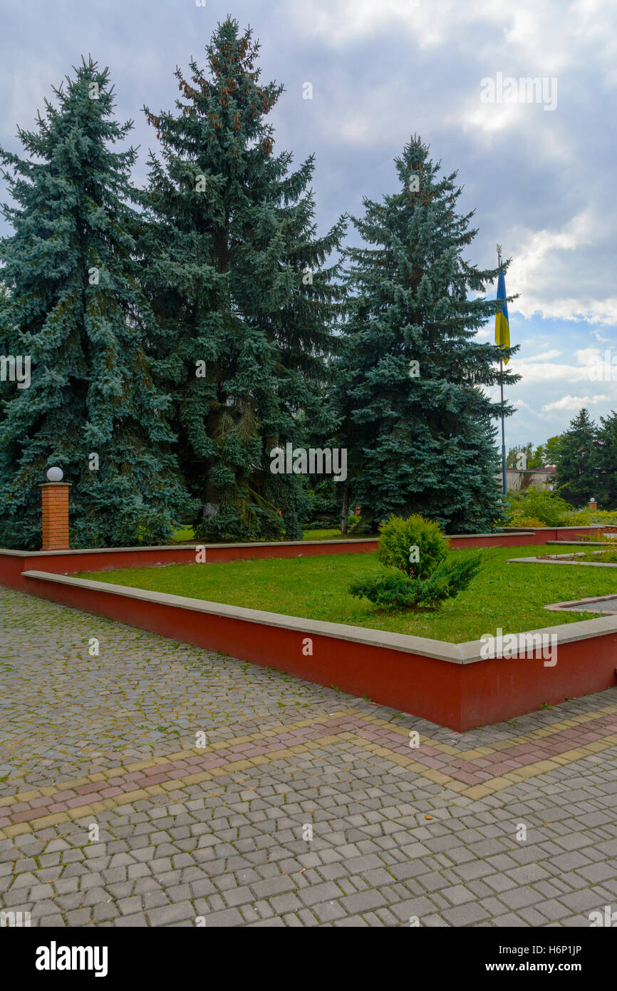 Squares, parks, fountains, statues cities of Western Ukraine Stock ...