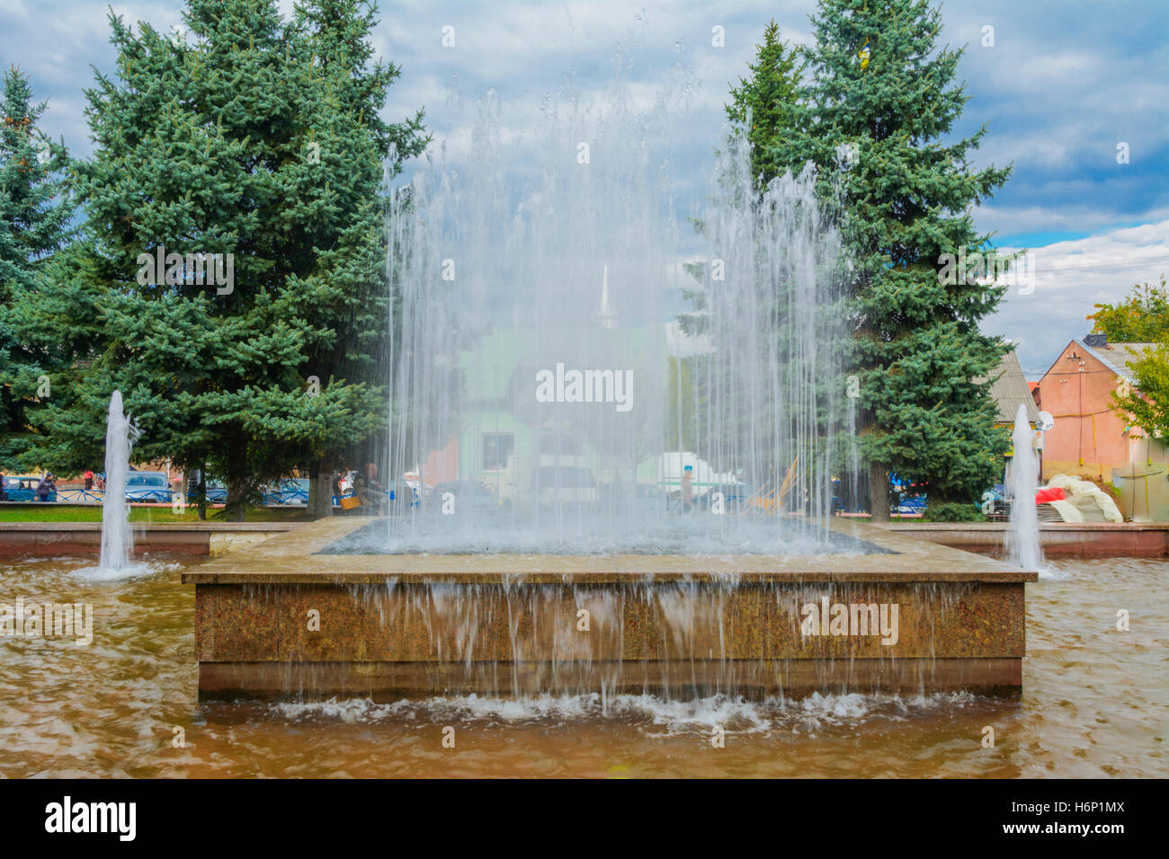 Squares, parks, fountains, statues cities of Western Ukraine Stock ...