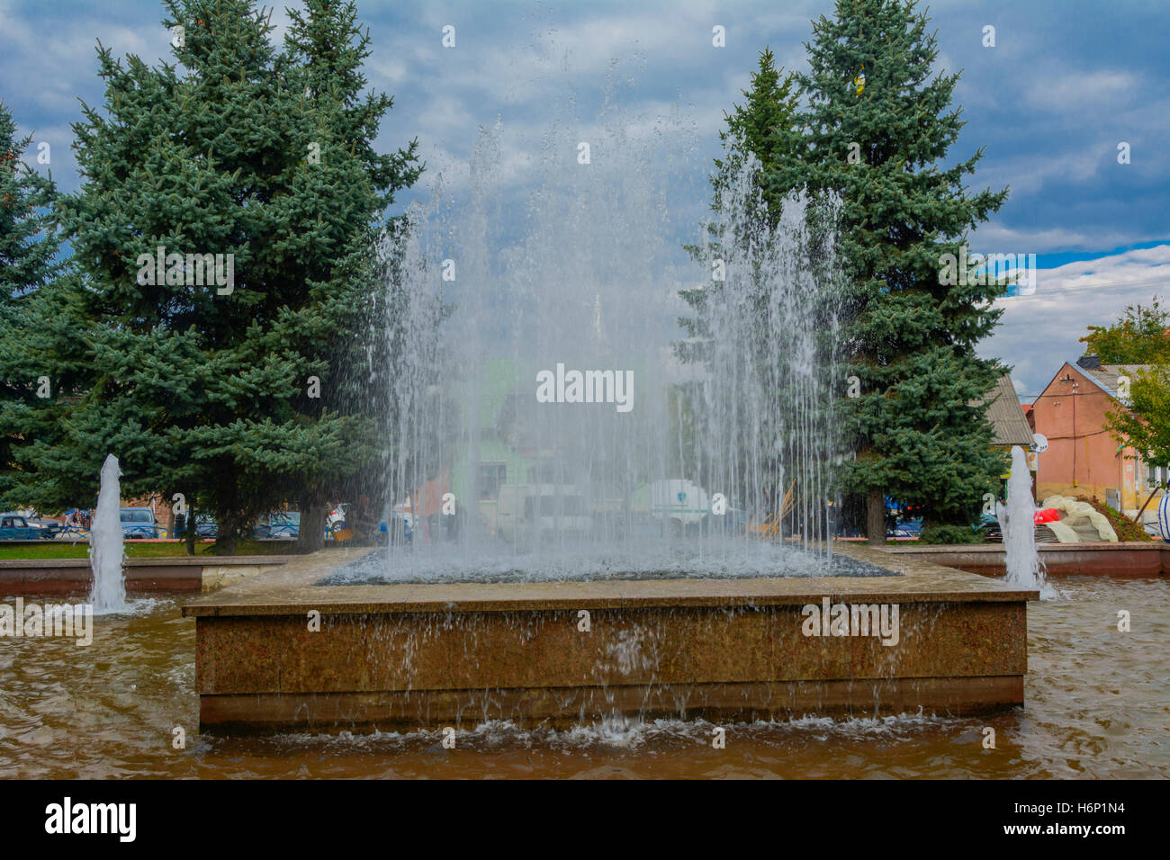 Squares, parks, fountains, statues cities of Western Ukraine Stock ...