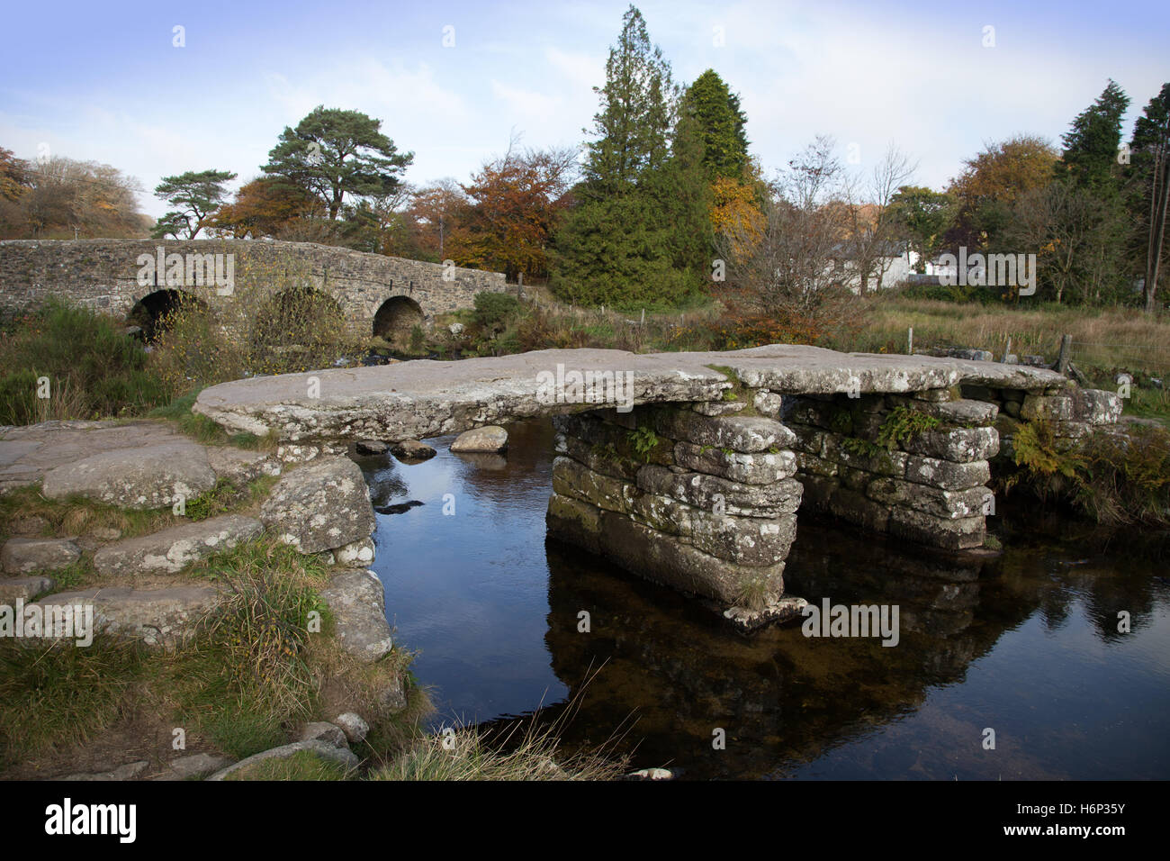 Postbridge clapper bridge hi-res stock photography and images - Alamy