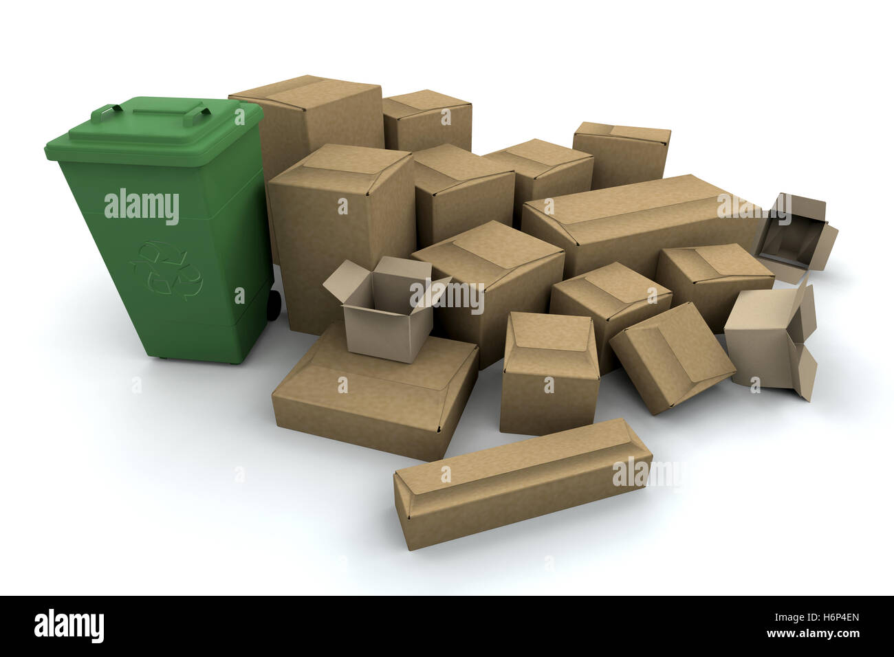 object isolated illustration package trash stack box recycling boxes ...