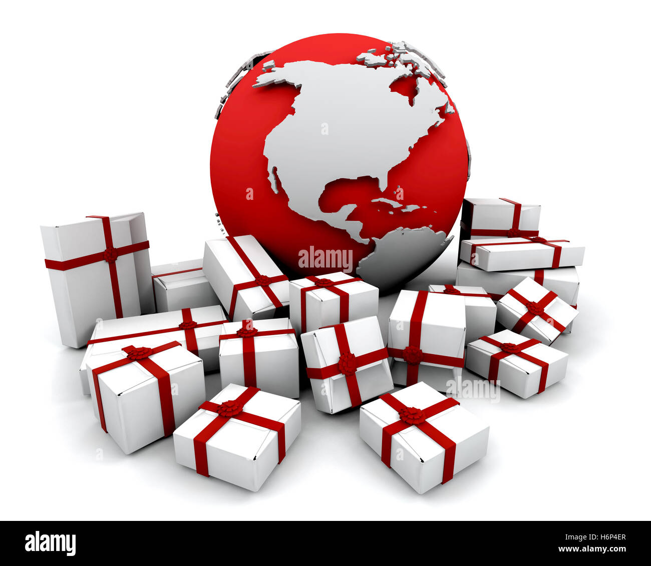 present gift stack abstract box christmas boxes globe planet earth ...