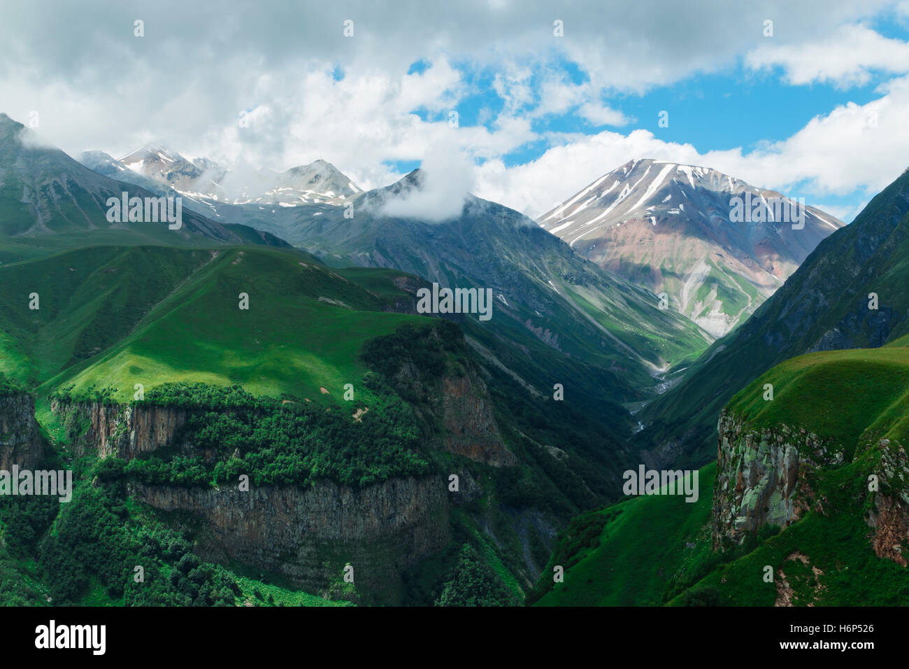 georgia mountain nature landscape beautiful summer Kazbegi Stock Photo ...
