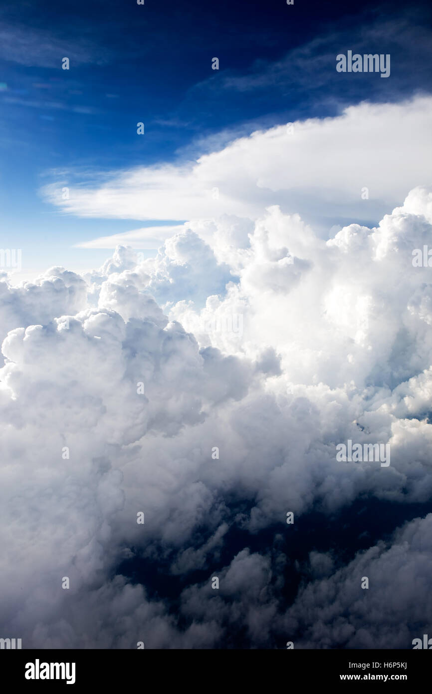 blue horizon space flight heaven paradise cloud formation dramatic ...