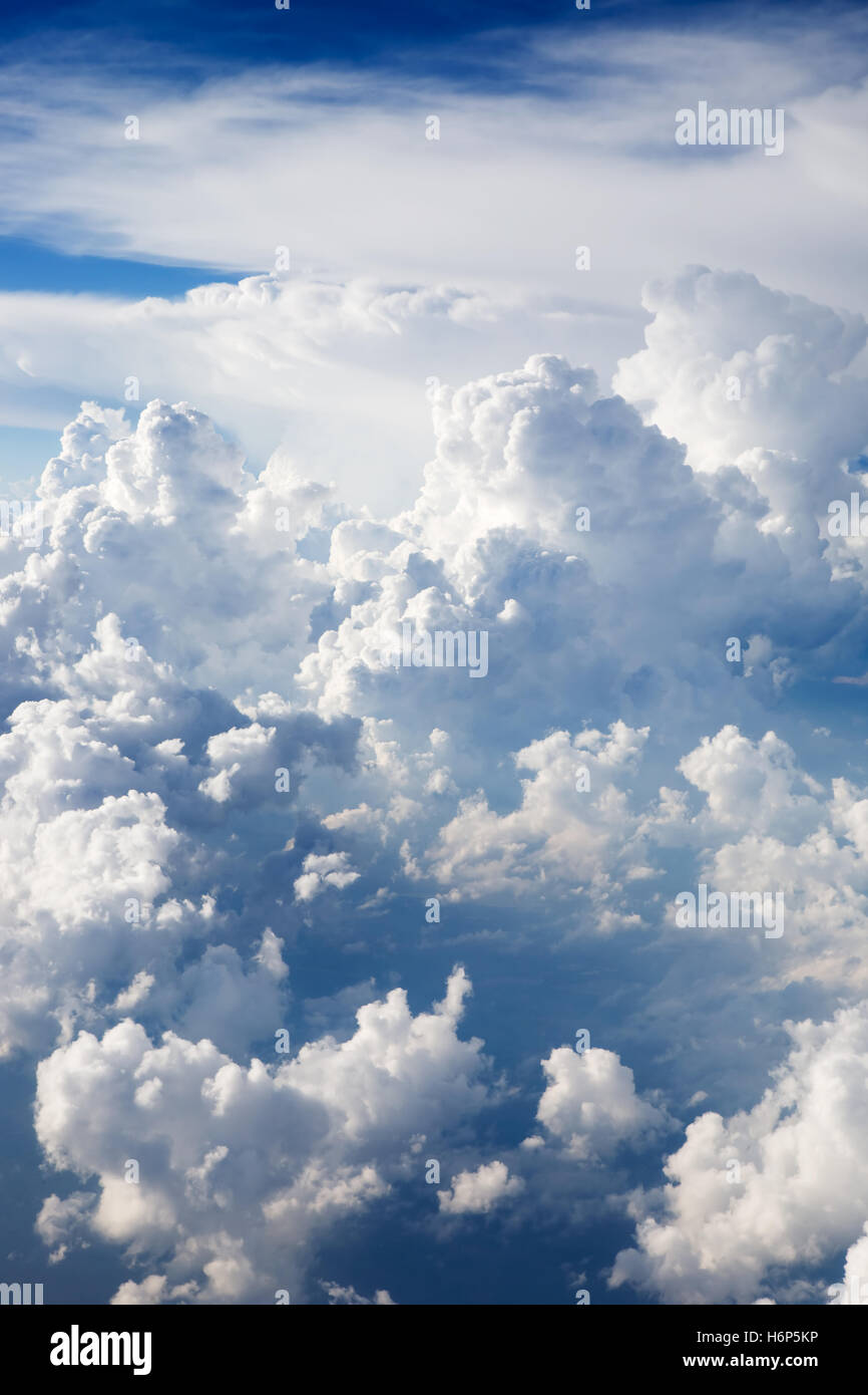 blue horizon space flight heaven paradise cloud formation dramatic ...