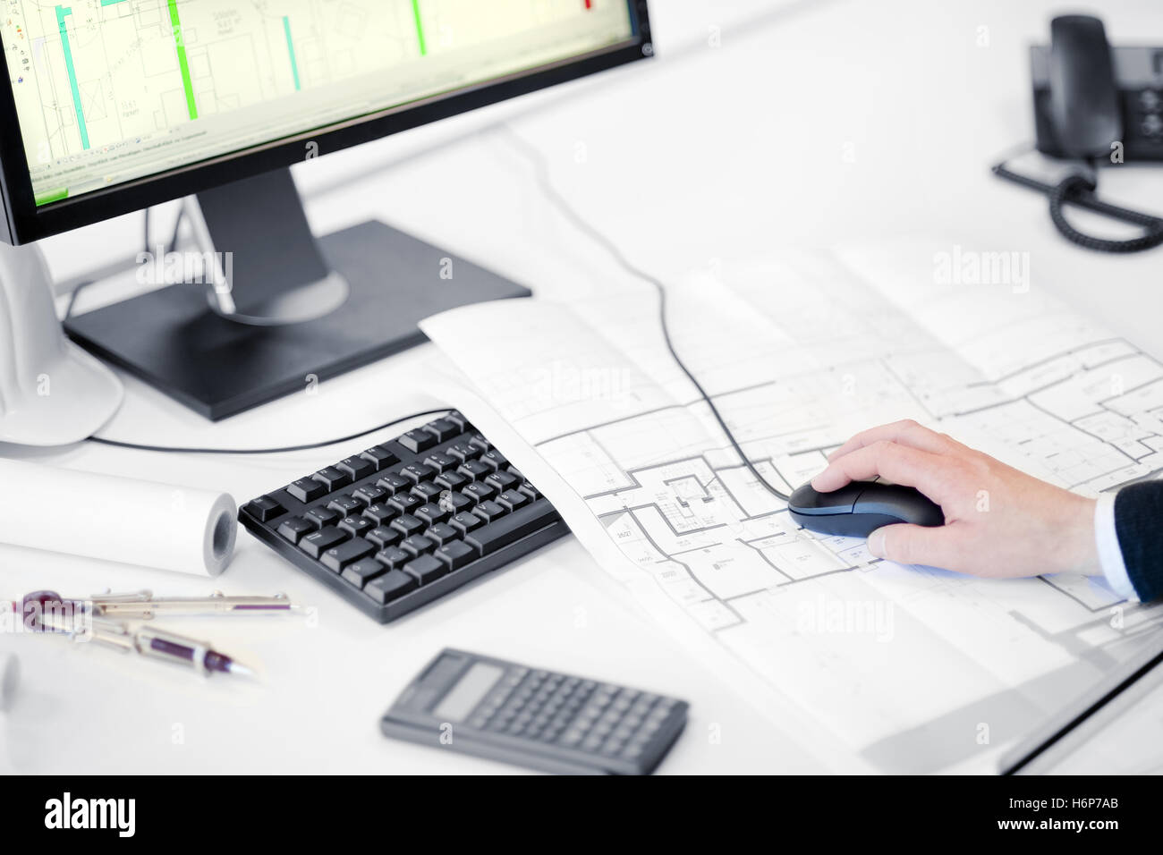 desk of an architect Stock Photo - Alamy