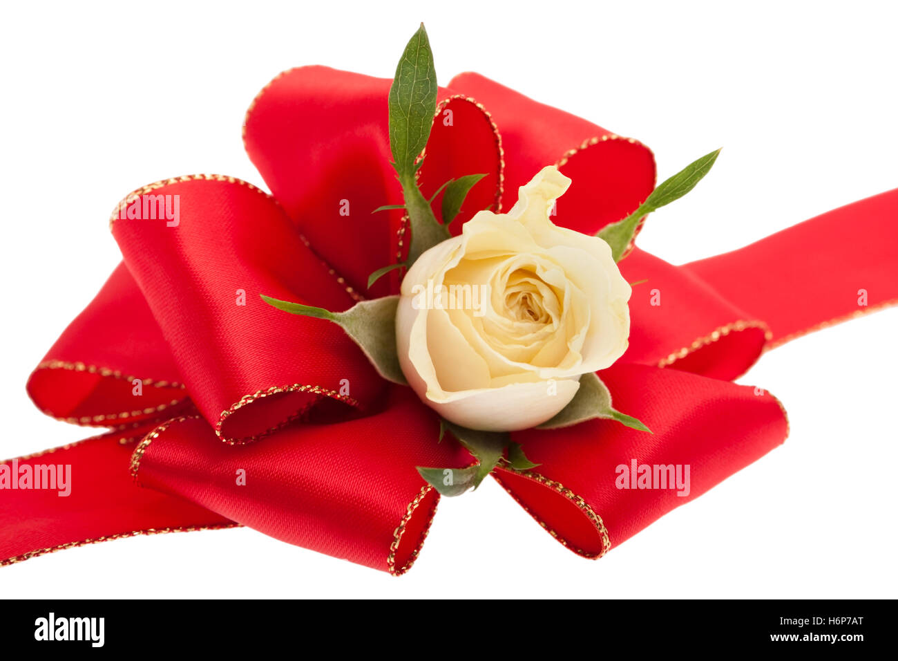 red bow with rose Stock Photo - Alamy