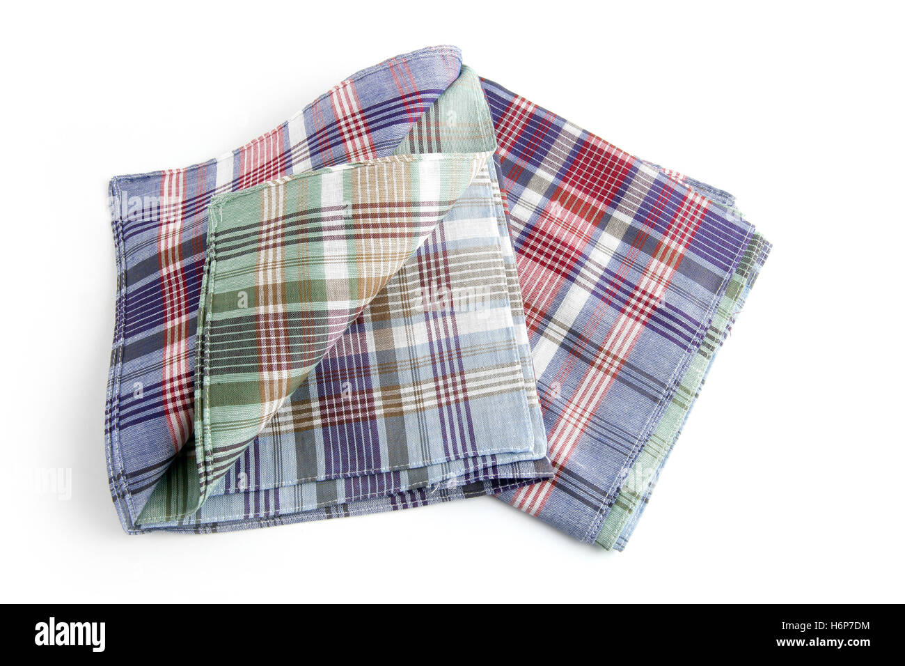 horizontal textile fabric pair of handkerchiefs white background Stock ...