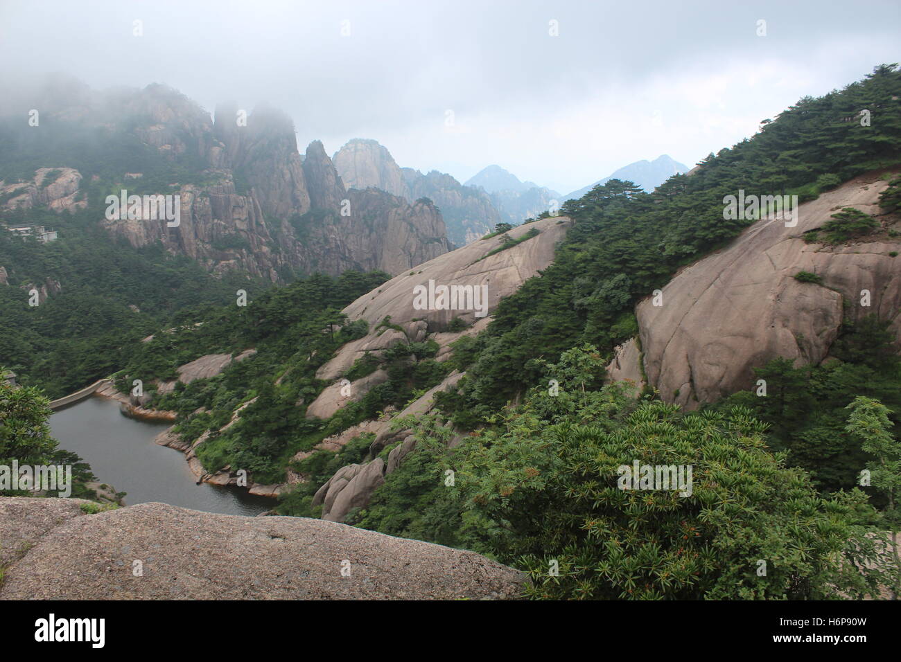 Aerial view of the Yellow mountains (Huangshan) - Anhui province, China ...