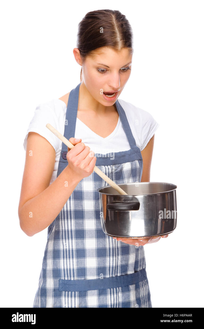 woman with cooking apron Stock Photo - Alamy
