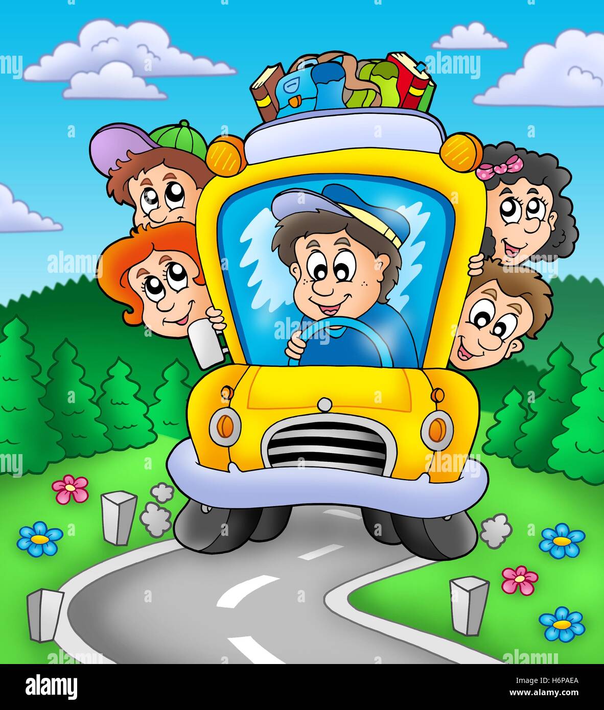 Cartoon man driving car sign hi-res stock photography and images - Alamy