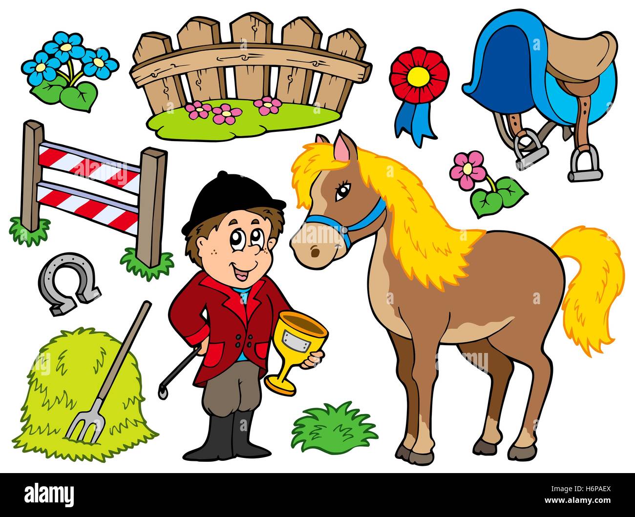 object objects horse animal person jockey collection man cup object ...