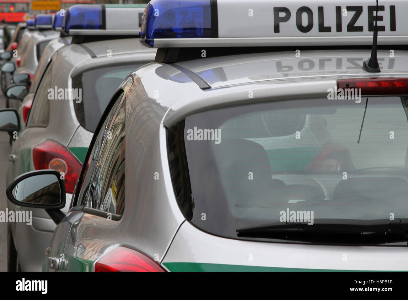 police cars in front of a guard Stock Photo - Alamy