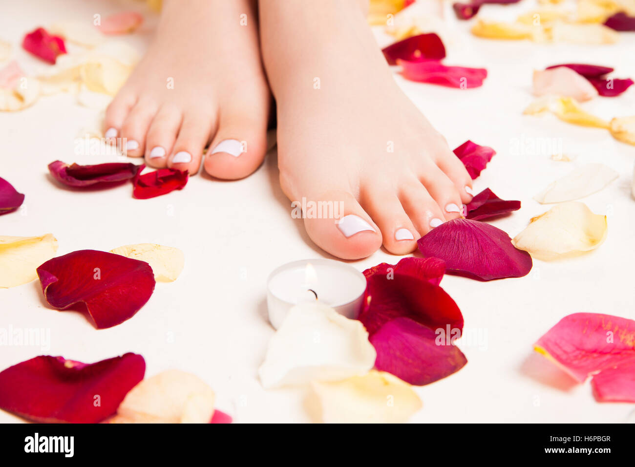 Beautiful female feet pedicure color hi-res stock photography and ...