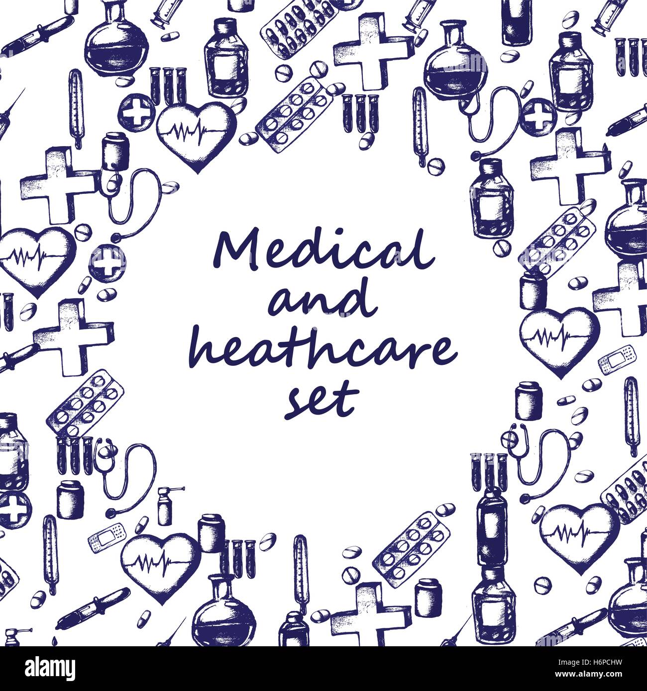 Vector medicine doodle frame Stock Vector Image & Art - Alamy