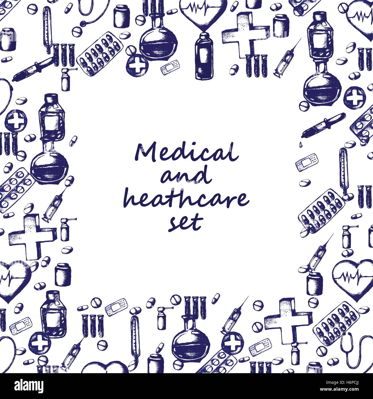 Vector medicine doodle frame Stock Vector Image & Art - Alamy