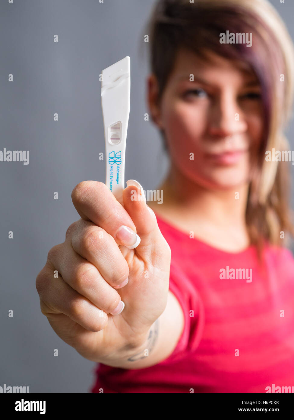 Woman Pregnancy Test Happy High Resolution Stock Photography and Images ...