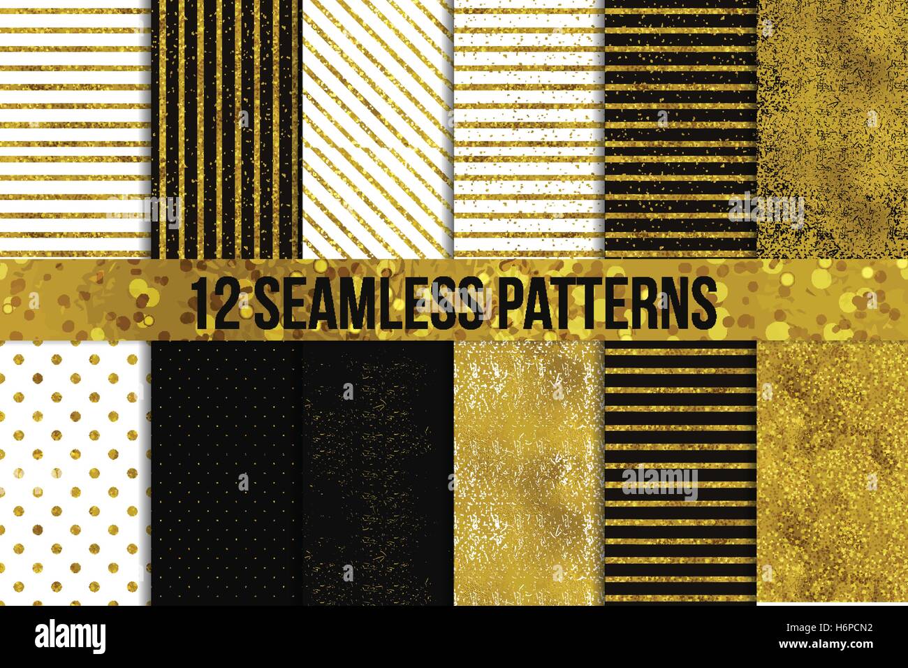 Golden seamless pattern set Stock Vector Image & Art - Alamy