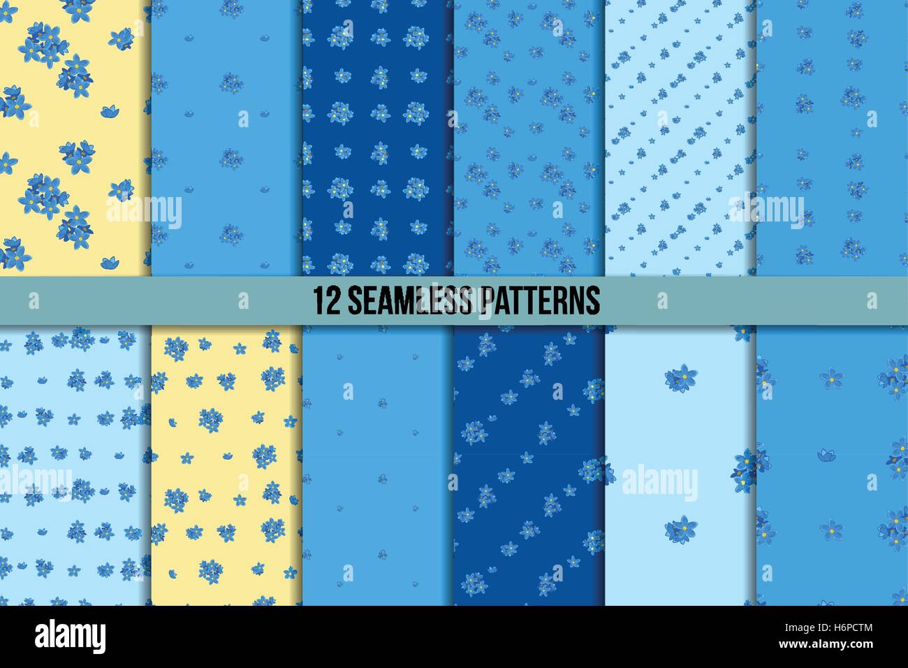 Seamless forget-me-not pattern set Stock Vector Image & Art - Alamy