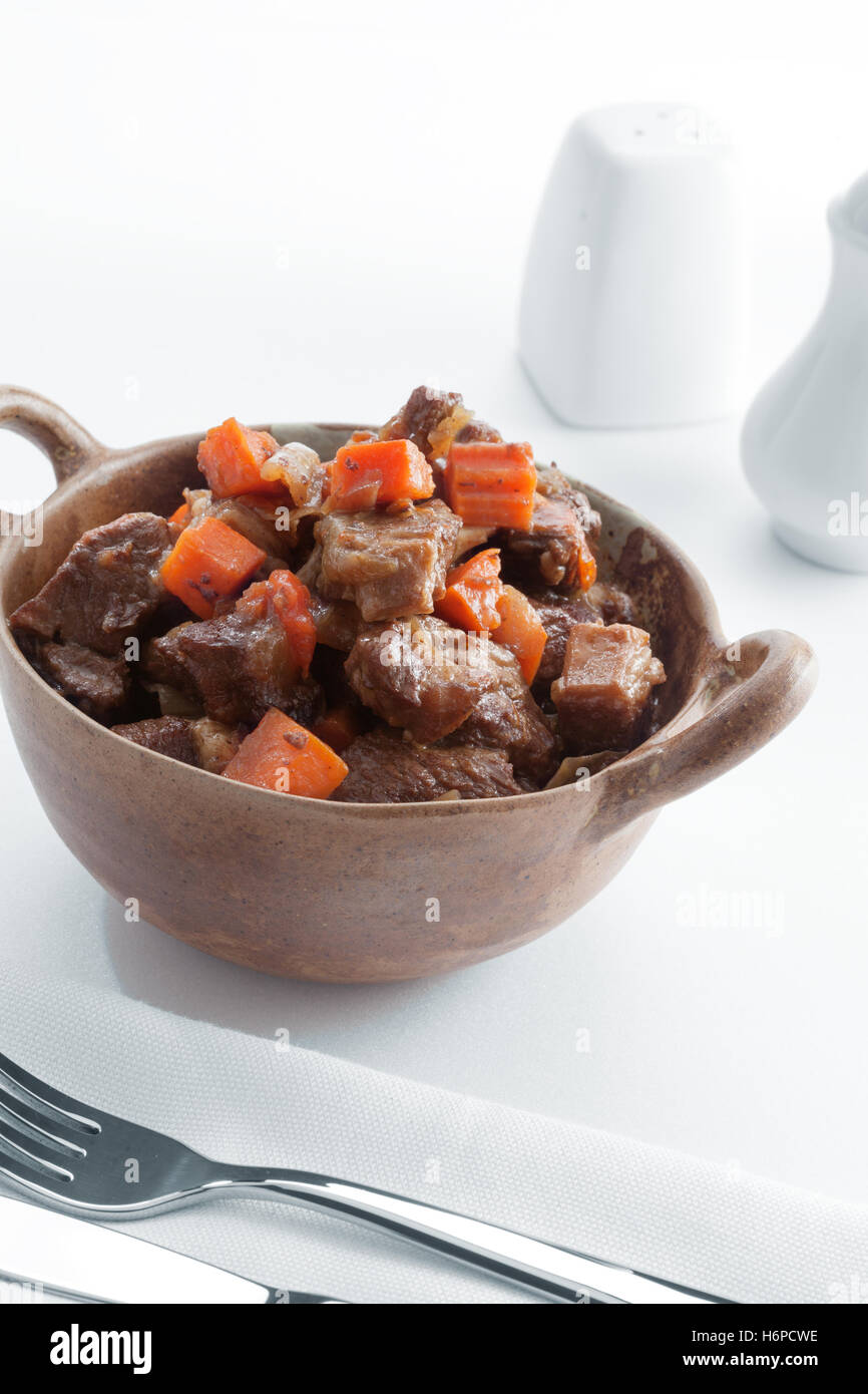 close up view of nice yummy meal on white back Stock Photo - Alamy