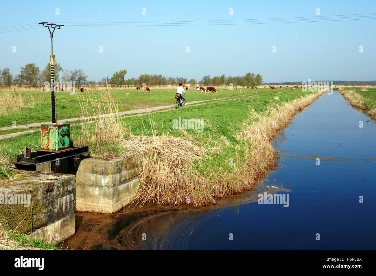 drainage ditch with dam Stock Photo - Alamy