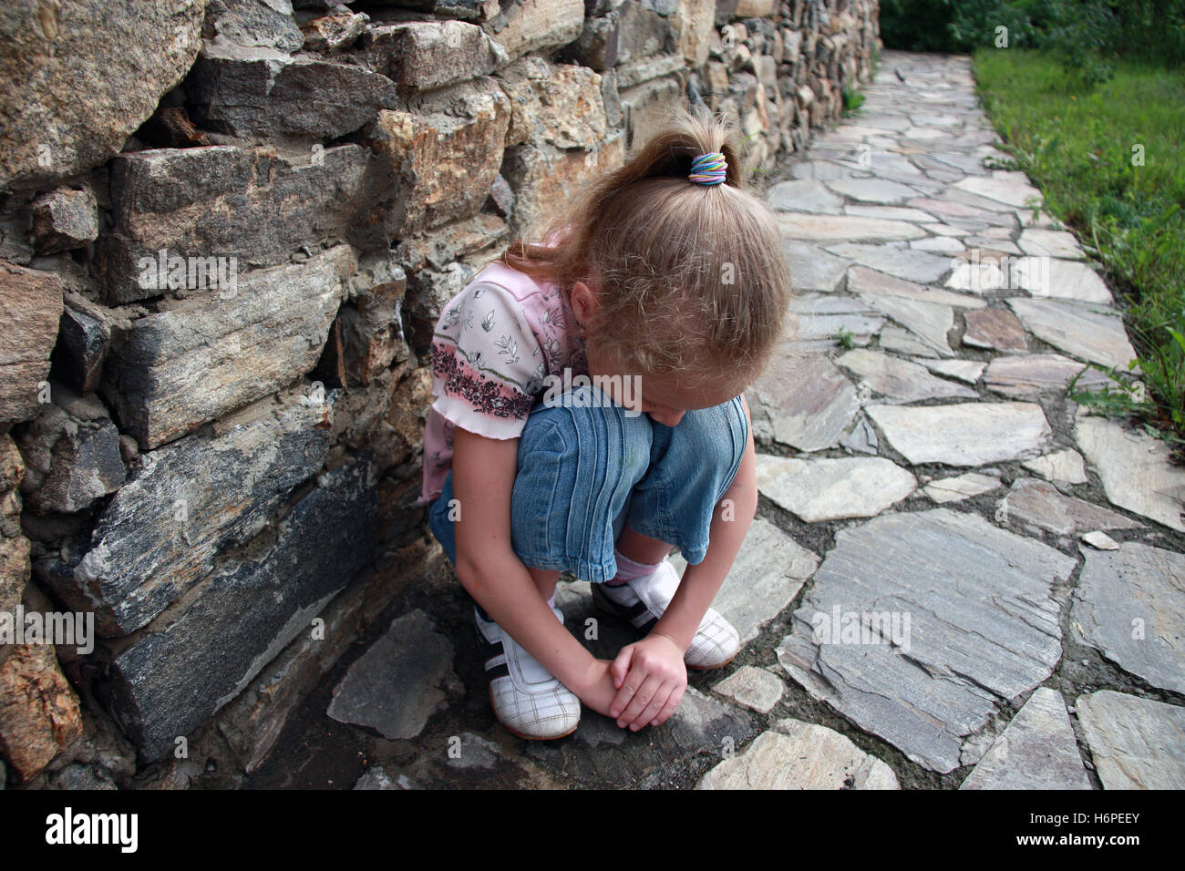 baby problem thoughtful alone lonely child girl girls conflict face ...