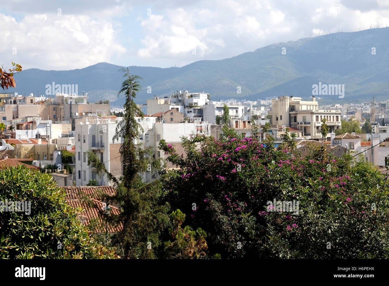 a view of the residential area of the city of Athens in Greece Stock ...