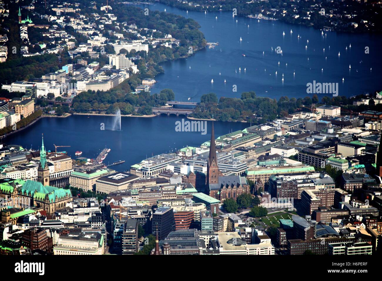 aerial view of hamburg Stock Photo - Alamy